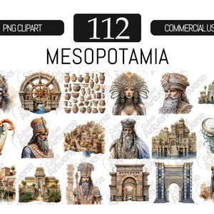 MEGA BUNDLE Mesopotamia Watercolor Clipart Set - Ancient Iraq, Babylon ...