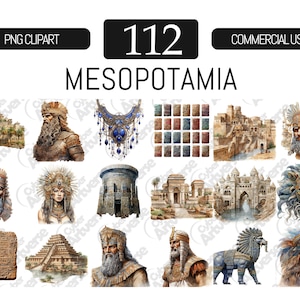 MEGA BUNDLE Mesopotamia Watercolor Clipart Set - Ancient Iraq, Babylon ...