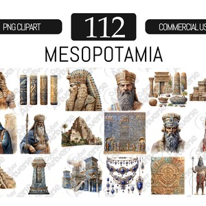 MEGA BUNDLE Mesopotamia Watercolor Clipart Set - Ancient Iraq, Babylon ...