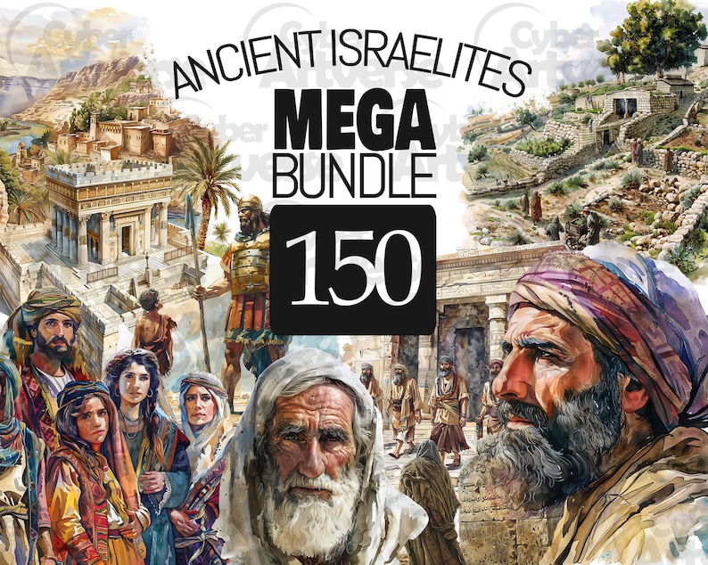 Ancient Israelites Watercolor Clipart Set: Hebrew Bible, Jerusalem ...
