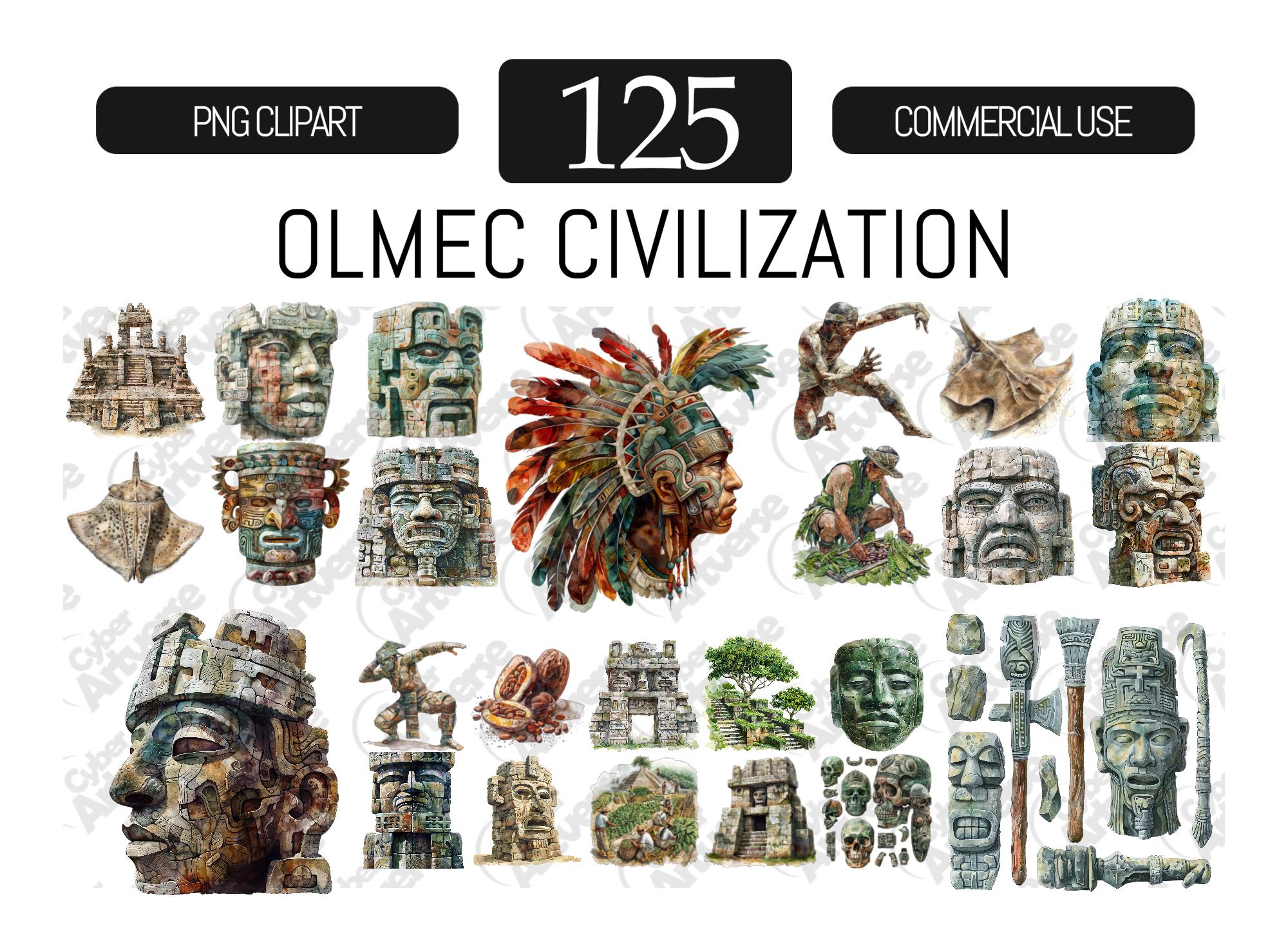 Olmec Civilization Clipart Bundle: Mesoamerica Art (PNG Digital Files ...