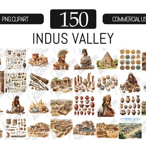 MEGA BUNDLE Indus Valley Watercolor Clipart Set - Complex Ancient ...