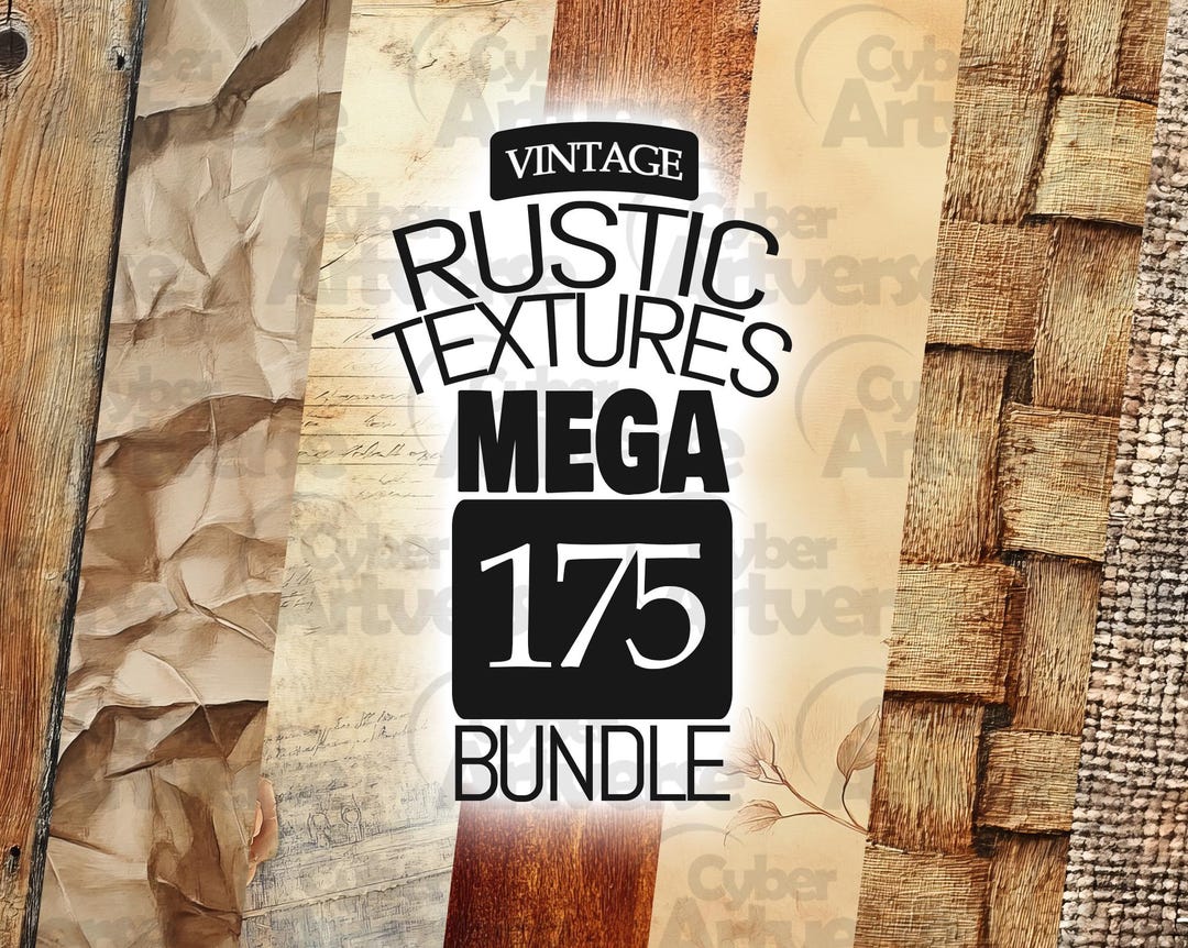 Rustic Vintage Textures: Wood, Metal, Paper - 175 PNG Files (digital ...