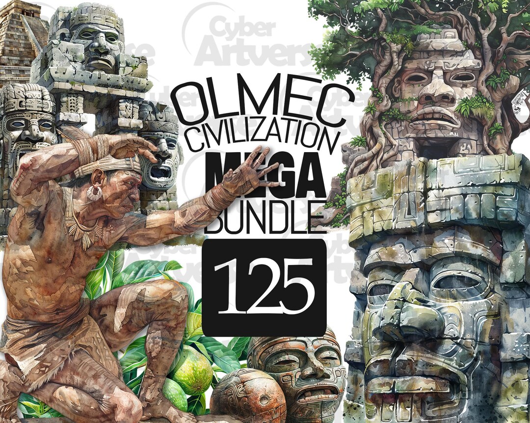 Olmec Civilization Clipart Bundle: Mesoamerica Art (PNG Digital Files ...