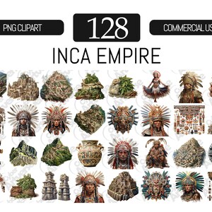 MEGA BUNDLE Inca Empire Watercolor Clipart Set - Incas, Machu Picchu ...