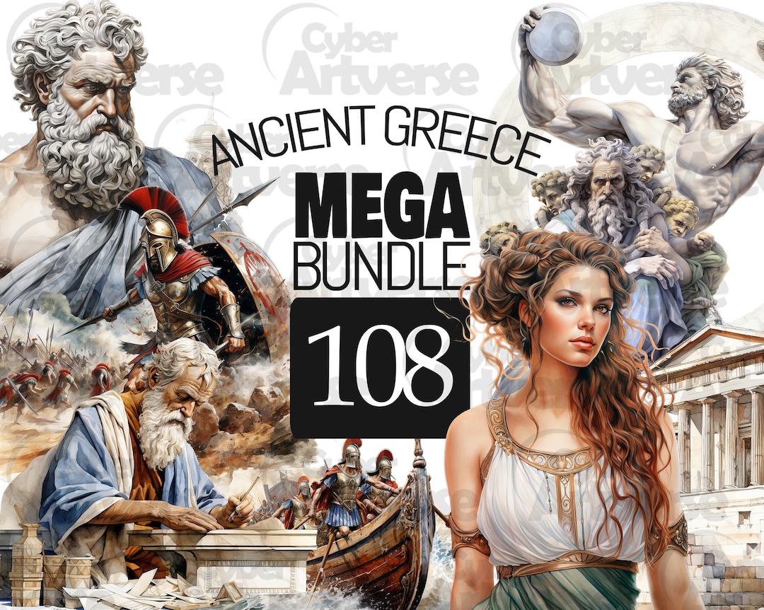 MEGA BUNDLE Ancient Greece Watercolor Clipart Set - Spartans, Athens ...