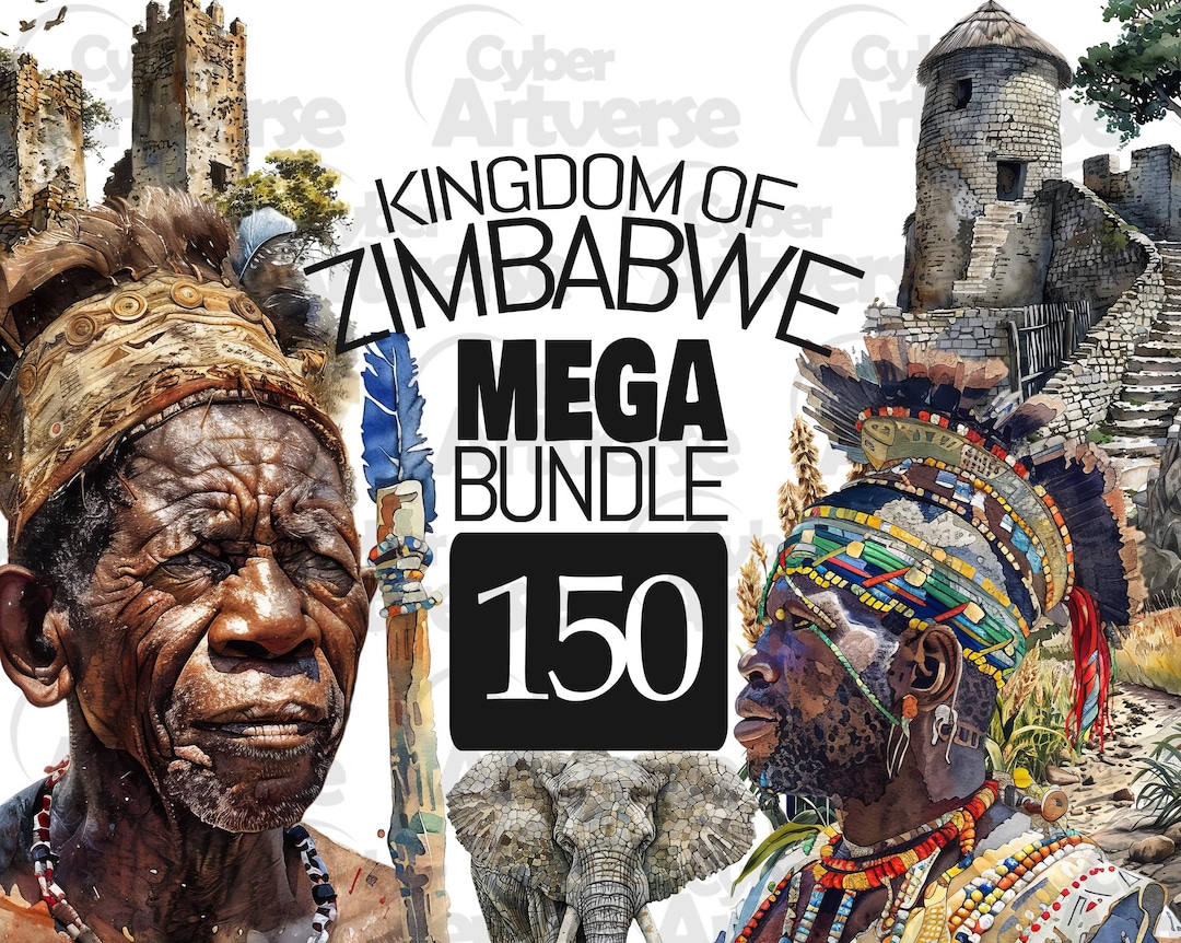 MEGA BUNDLE Kingdom of Zimbabwe Clipart Set - Great Zimbabwe, Shona ...
