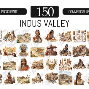 MEGA BUNDLE Indus Valley Watercolor Clipart Set - Complex Ancient ...