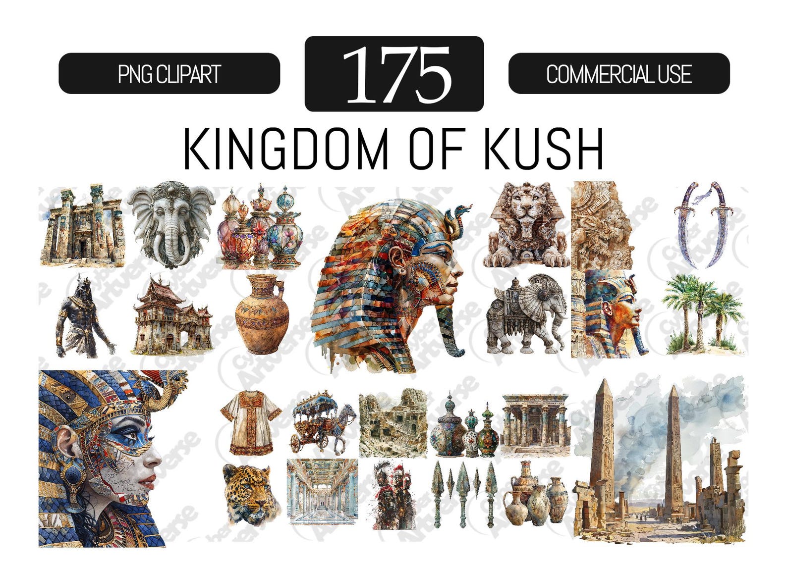 Kingdom of Kush Clipart Bundle: Nubian & Ancient Africa (PNG) - Etsy