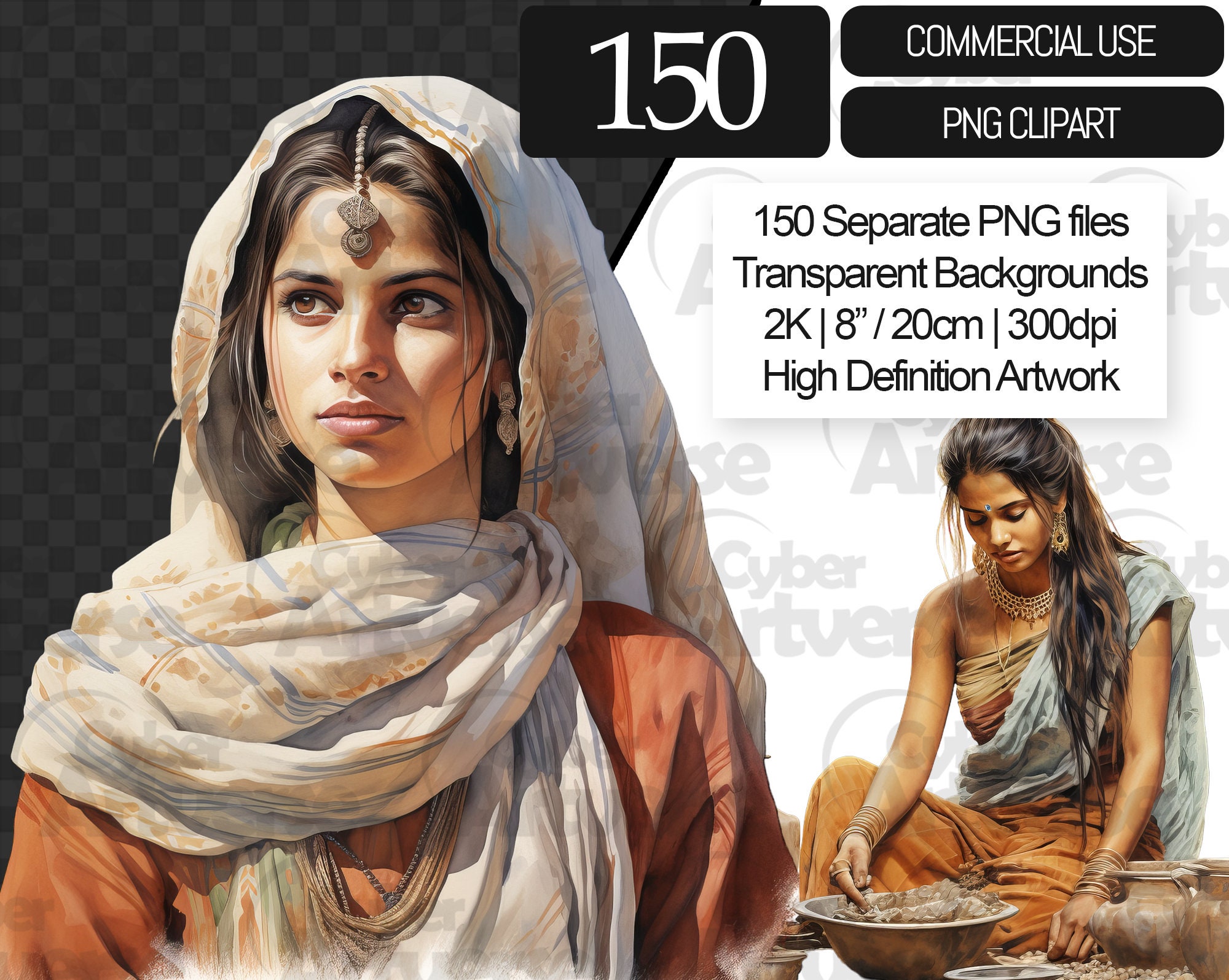 MEGA BUNDLE Indus Valley Watercolor Clipart Set Complex Ancient Indian ...