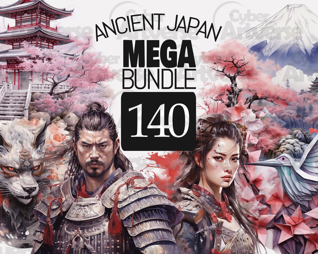 MEGA BUNDLE Ancient Japan Watercolor Clipart Set - Samurai, Katana ...