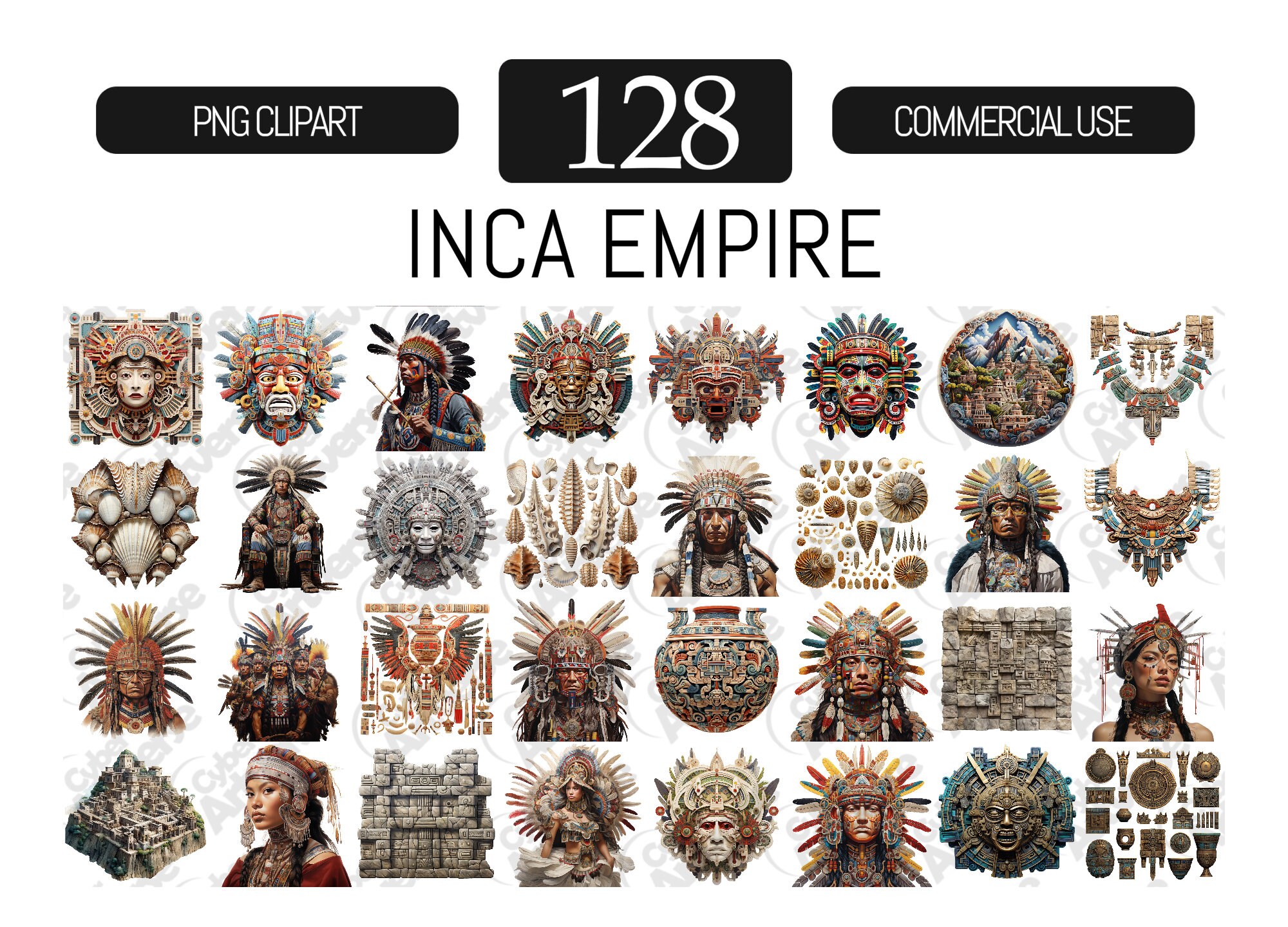MEGA BUNDLE Inca Empire Watercolor Clipart Set Incas, Machu Picchu ...