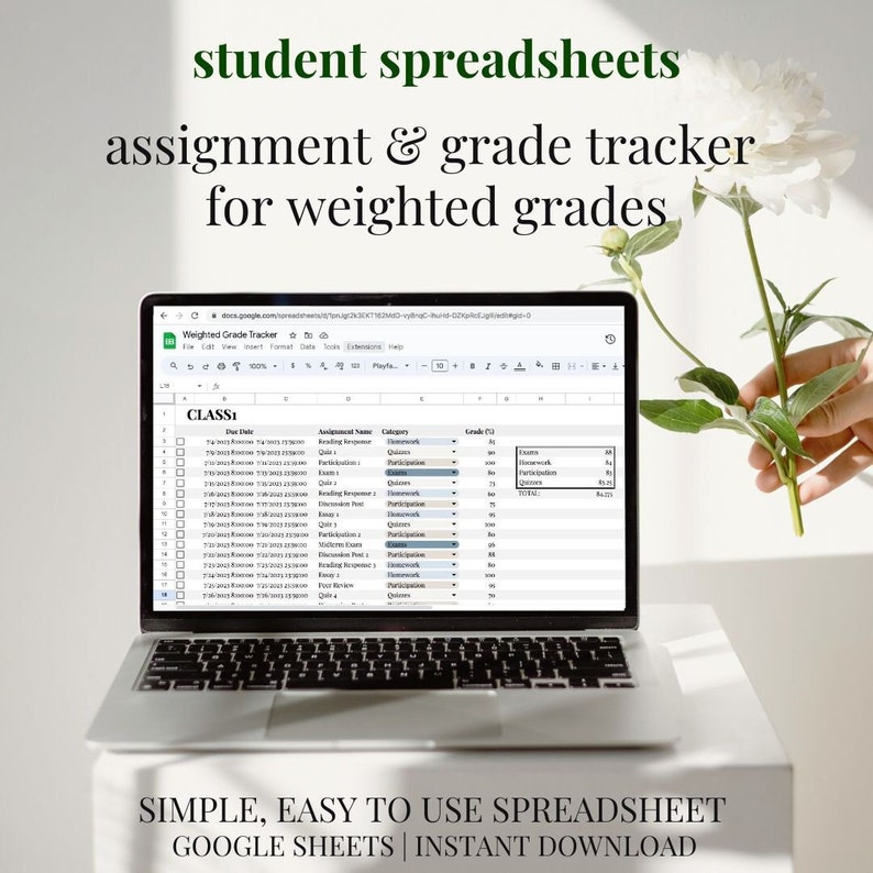 Student Grade Tracker | Weighted Grade Tracker | Ability to Link to ...