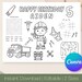Custom Construction Birthday Coloring Placemat Activity Sheet - Etsy