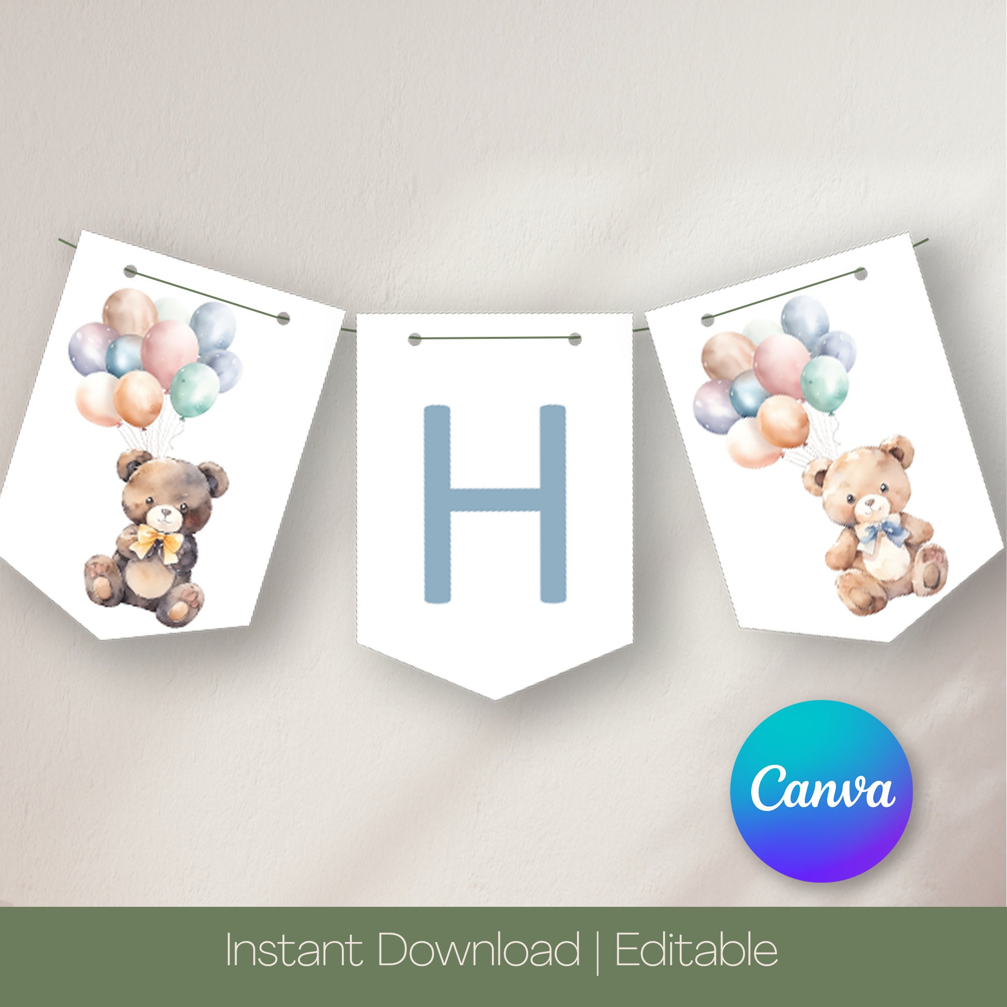 Teddy Bear Birthday Banner Teddy Bear Baby Shower Banner - Etsy