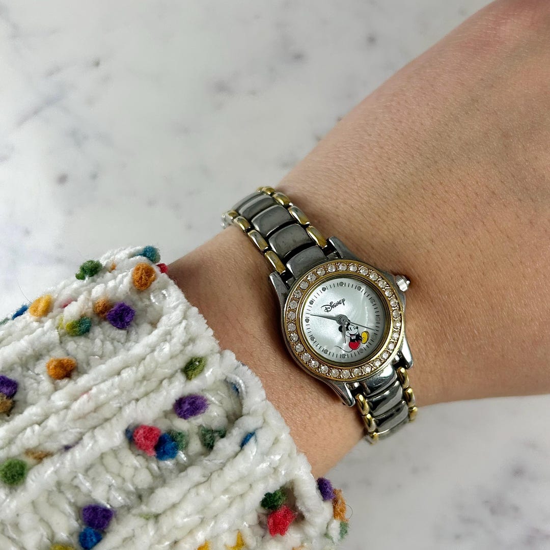Womens Two Tone Gold and Silver Disney Vintage Watches, Mickey Mouse ...