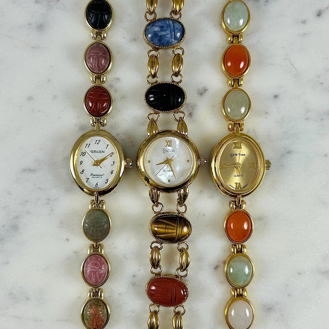 Womens Watches Colorful Gemstone Watches Vintage Style, Dainty Watches, Womens Watches With ...