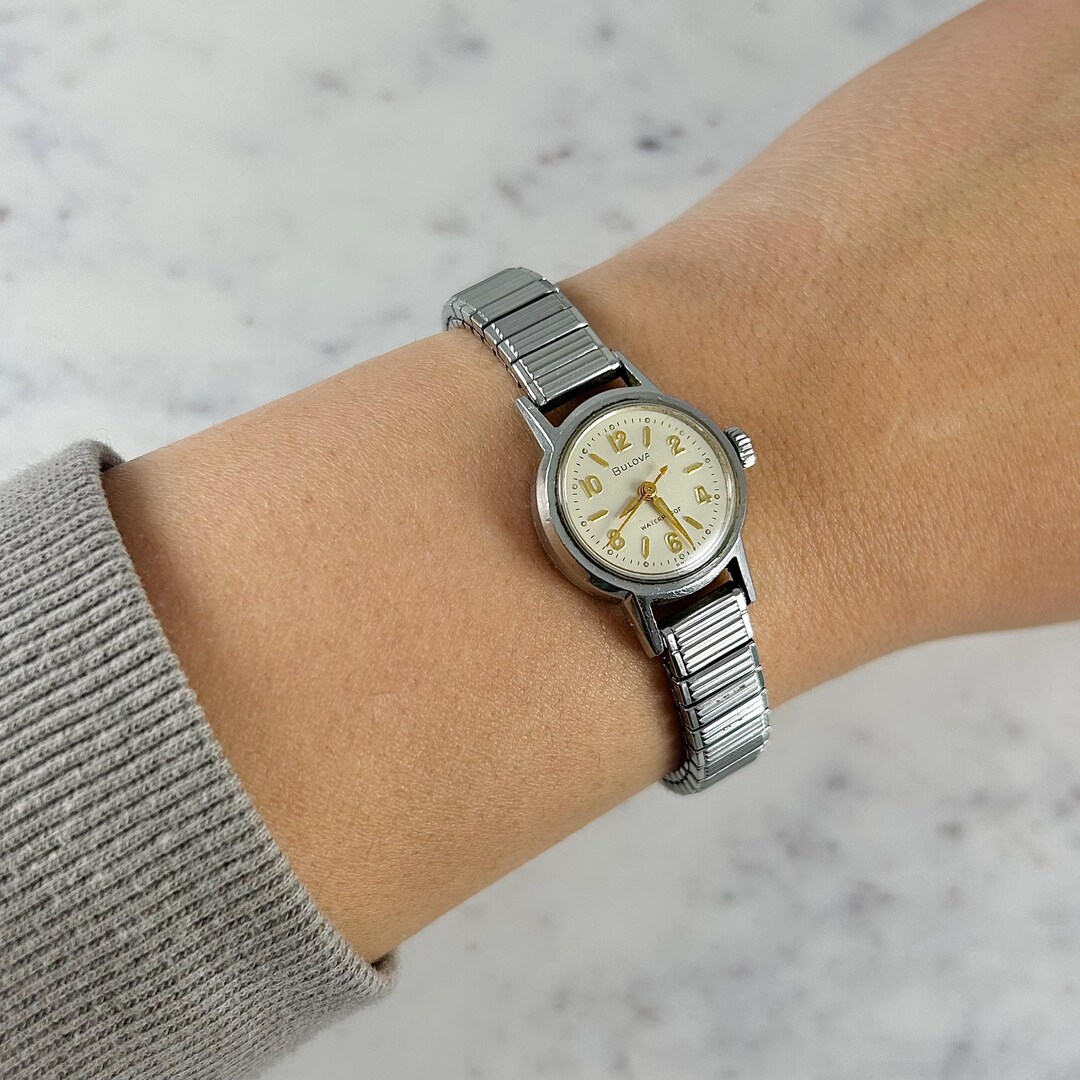 Vintage Silver Tone Womens Dress Watches, Bulova Elegant Cocktail ...