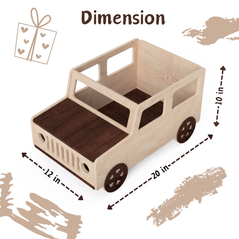 Child Offroad Car, Toy Box on Wheels, Box With Wheels, Toy Storage ...