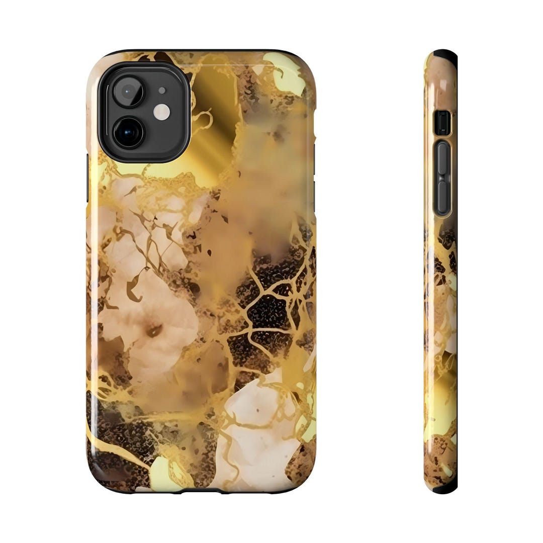Gold Ink Alcohol Pattern Tough Phone Cases for iPhone and Samsung - Etsy