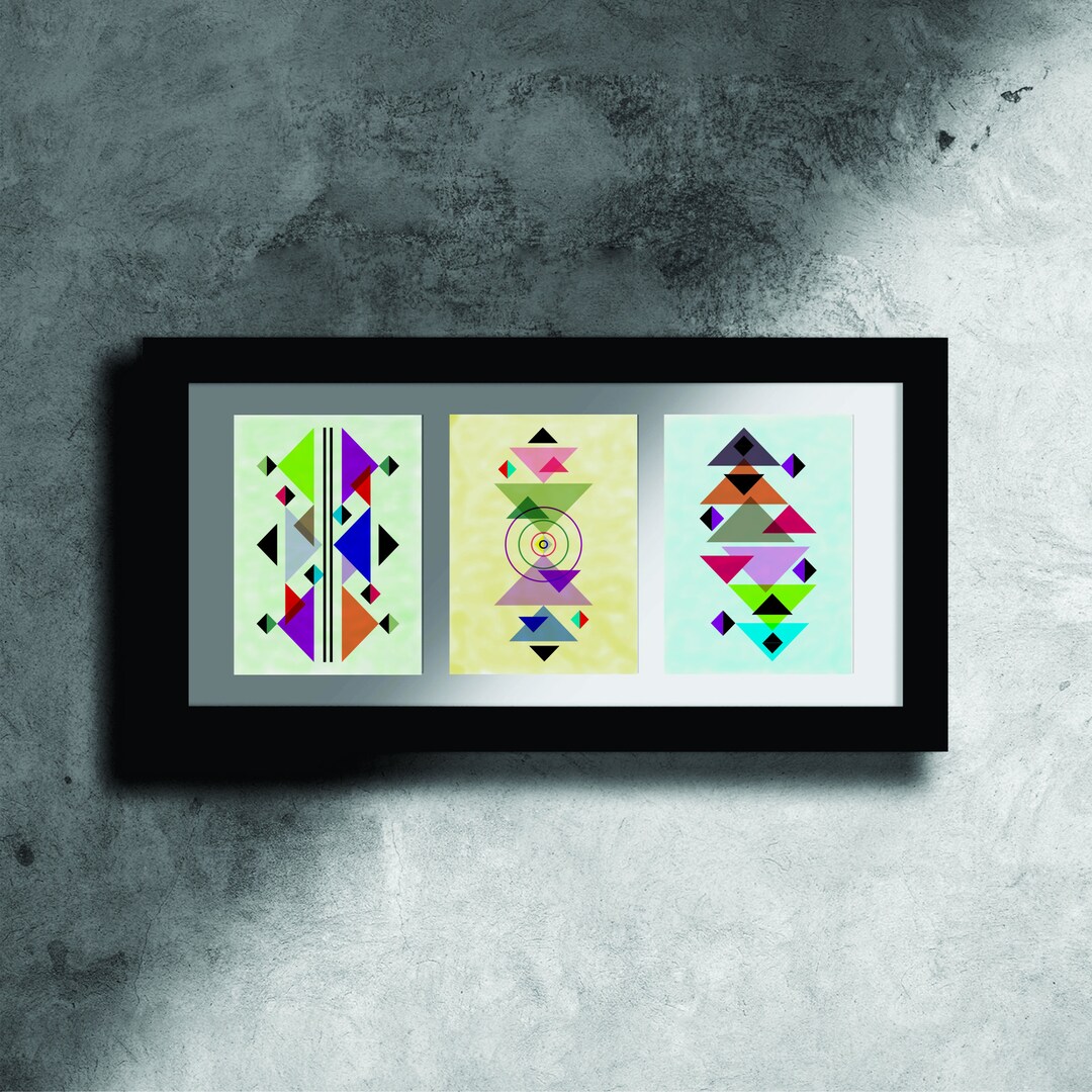 Triangle Wall Decor, Triangle Wall Art, Triangle Printable Art, Shapes ...