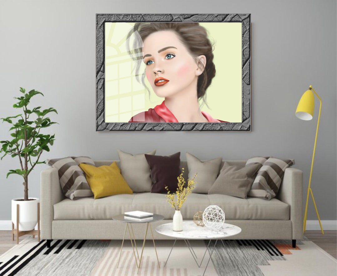 Realistc Face Wall Art Beautiful Girl Face Gallery Wall - Etsy