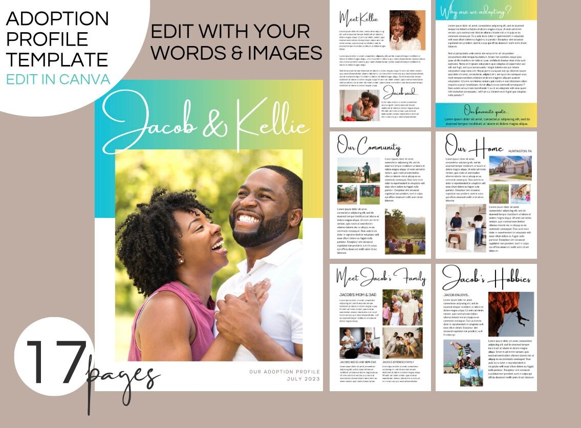 Adoption Profile Template, Modern Adoption Profile Book, Digital ...