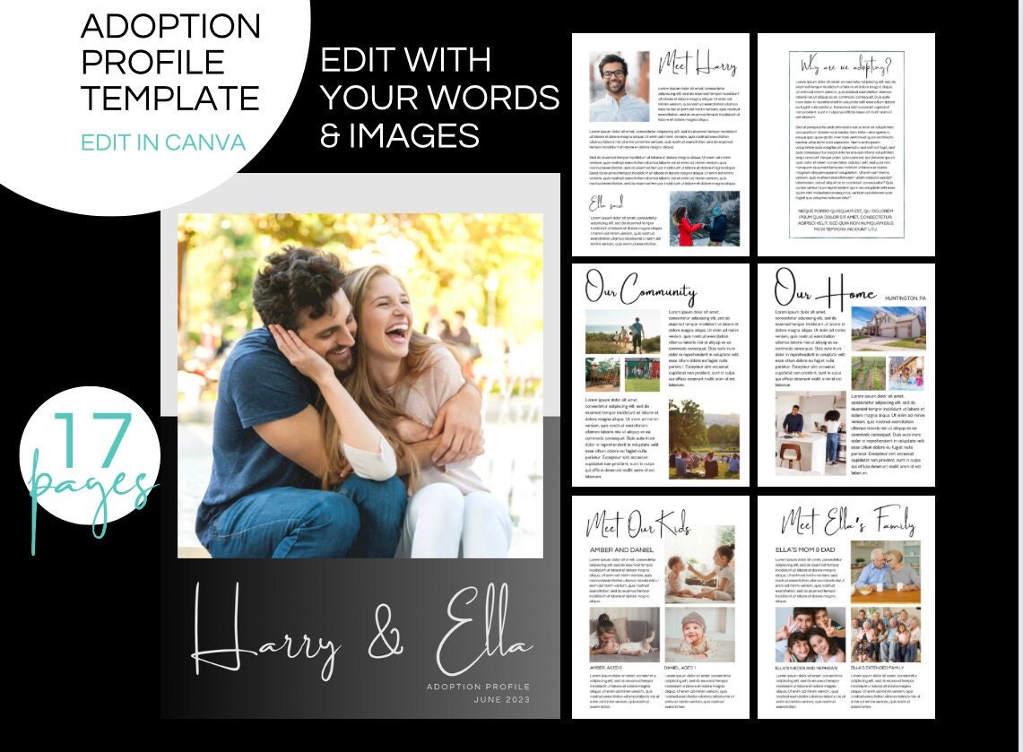 Adoption Profile Template, Modern Adoption Profile Book, Digital ...