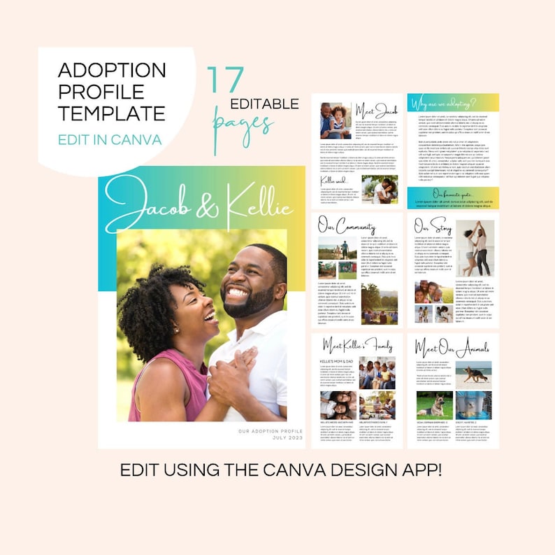 Adoption Profile Template, Modern Adoption Profile Book, Digital ...