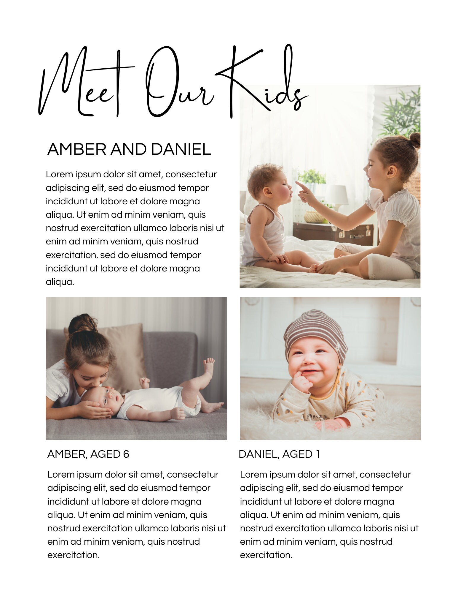 Adoption Profile Template, Modern Adoption Profile Book, Digital ...