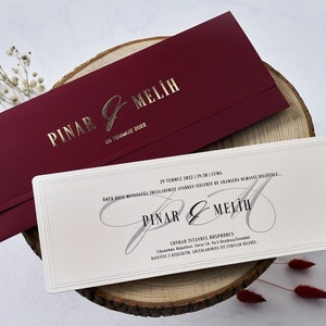 Luxury Wedding Invitation Set, Wine Color, Unique Invitation Set ...