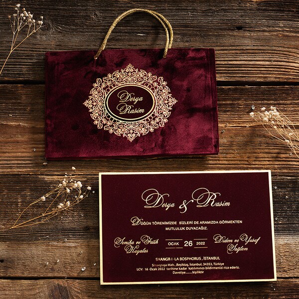 Wine Color Wedding Invitation - Etsy