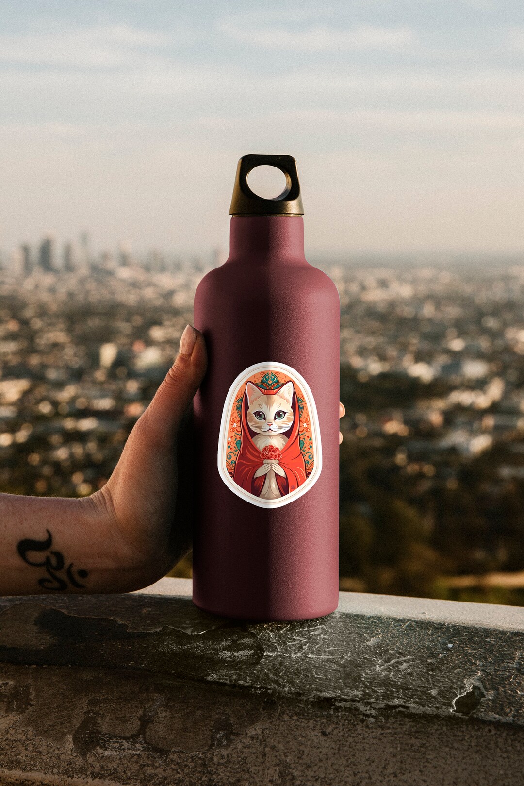 Virgin Mary Cat Sticker Mother Mary Religious Cat With - Etsy