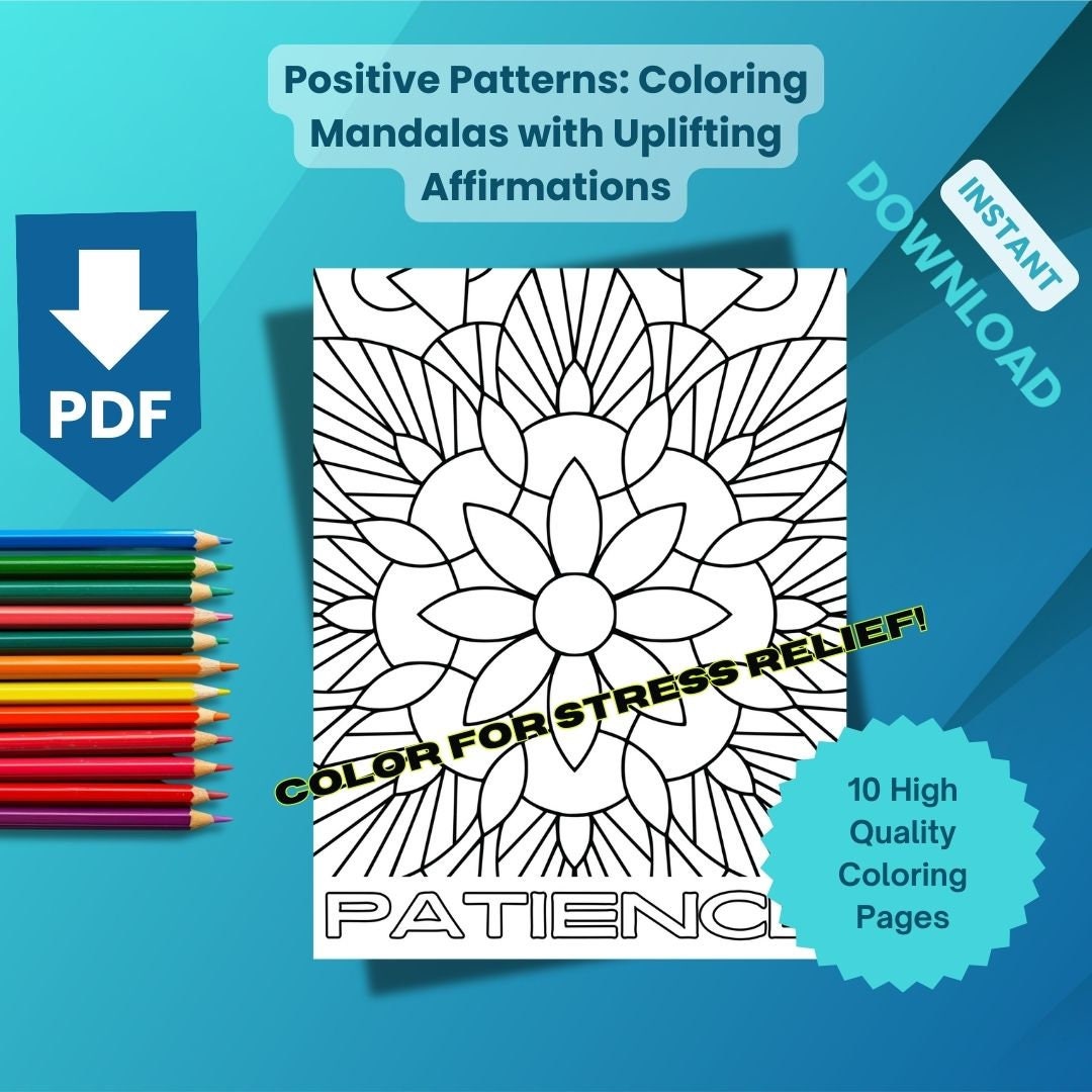 Positive Patterns: Coloring Mandalas With Uplifting Affirmations - Etsy