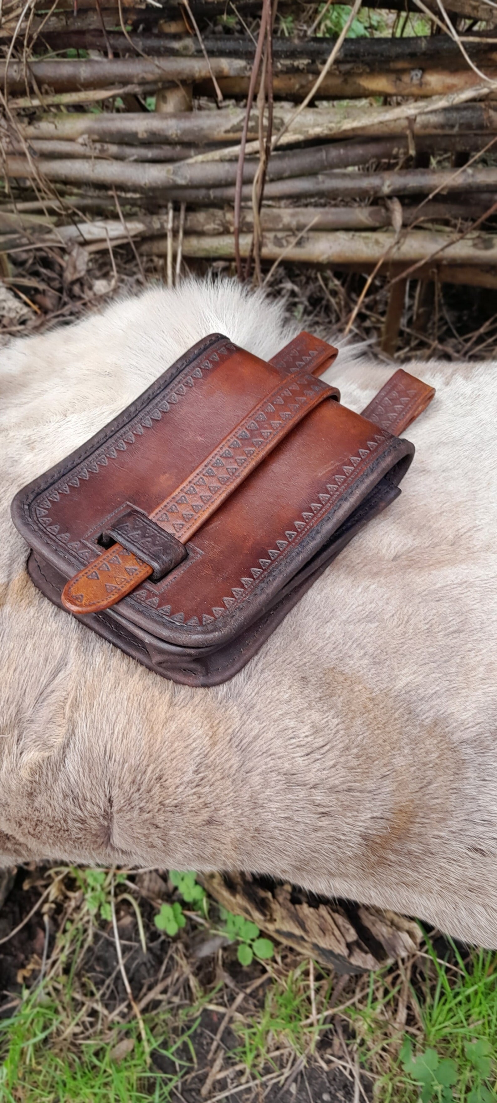 Handmade Leather Viking Belt Bag Pouch - Etsy