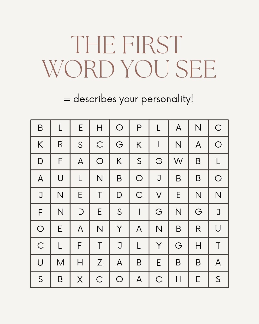 Personality Wordsearch Find Your Mood - Etsy