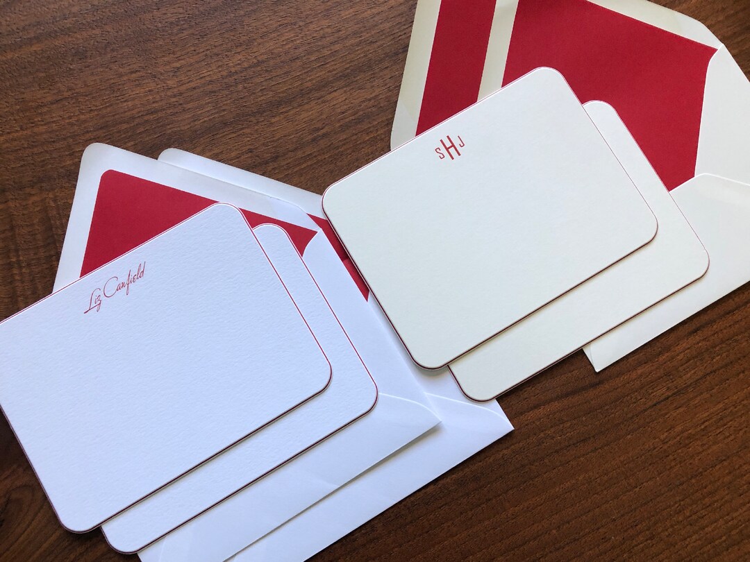 Red Layered Bevel Stationary Set | Personalized Heavy Weight Elegant ...
