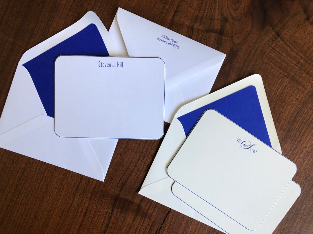 Blue Layered Bevel Stationary Set | Personalized Heavy Weight Elegant ...