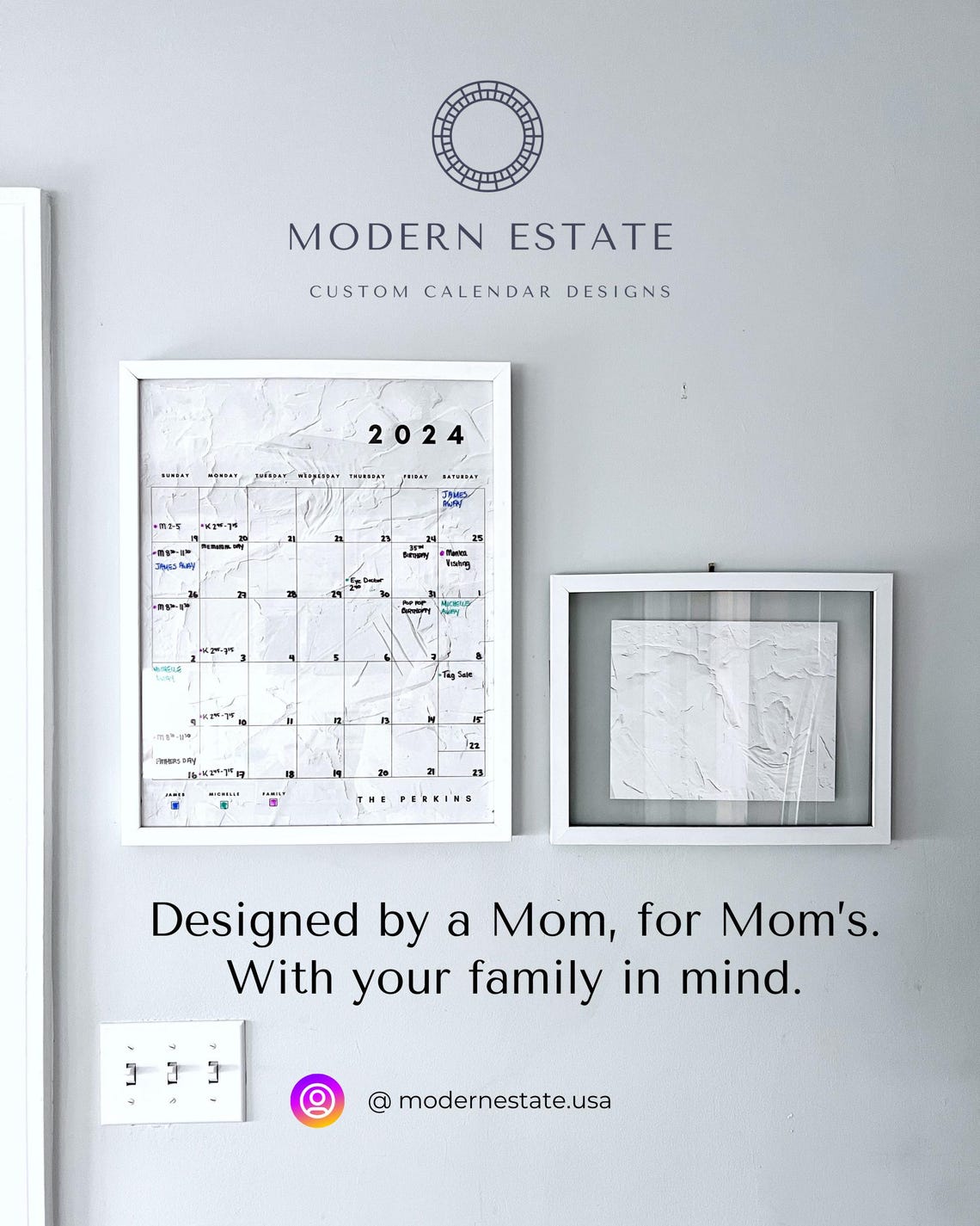 Blue Family Wall Calendar Print: Reusable, Customizable 2026 - Etsy