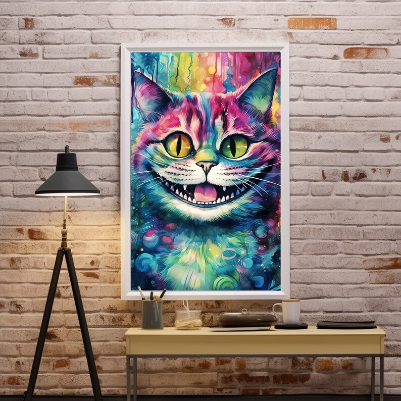 2 Cheshire Cat Trippy Digital Prints - Etsy