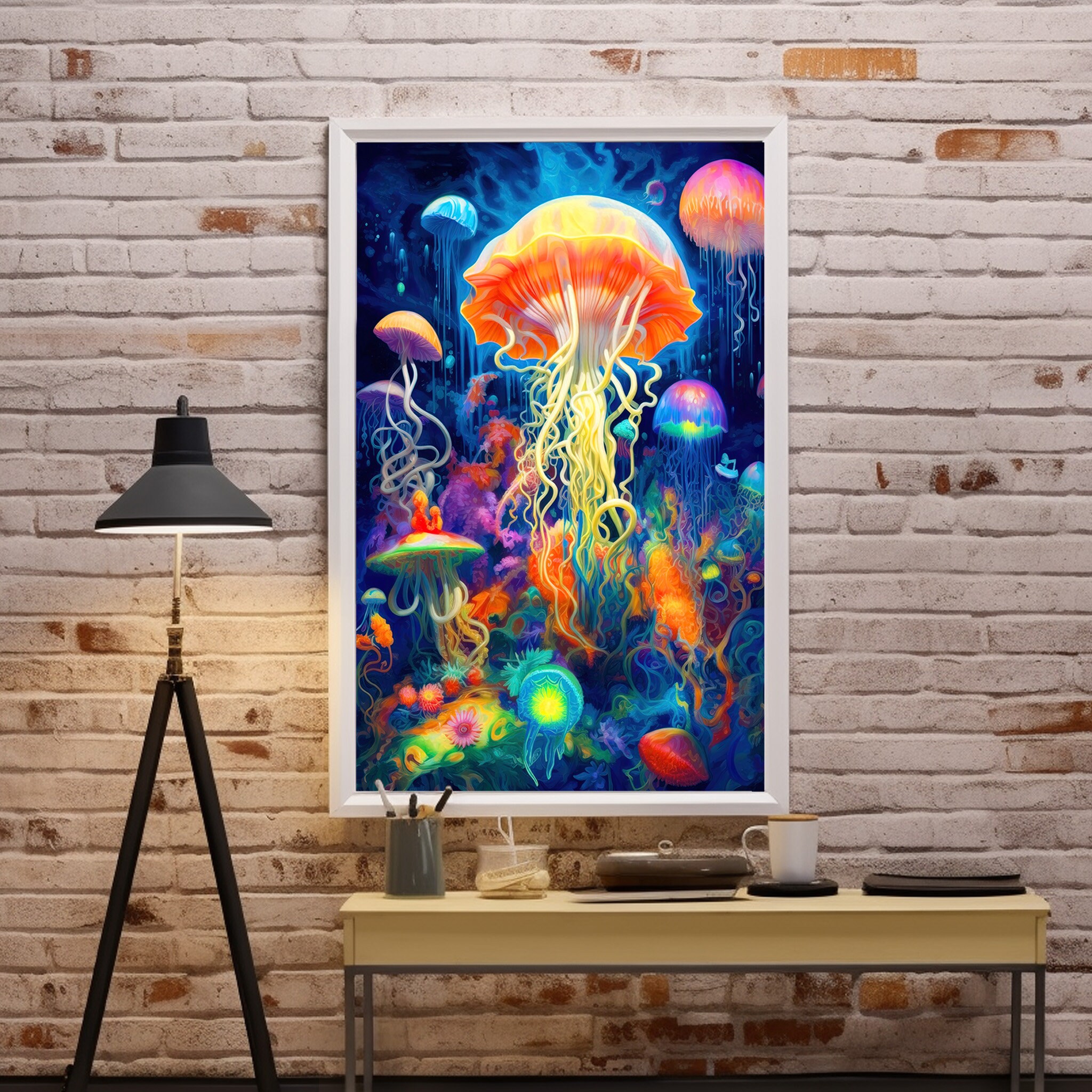 Massive Trippy Jellyfish Digital Print/ Huge 1-sheet 27"x41" Image - Etsy