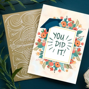 You Did It Graduation Card, 5x7 Printable Blank Greeting Card With ...