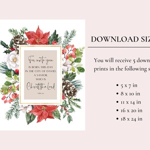 Luke 2:11 Christmas Bible Verse Printable Wall Art, Holiday Scripture ...