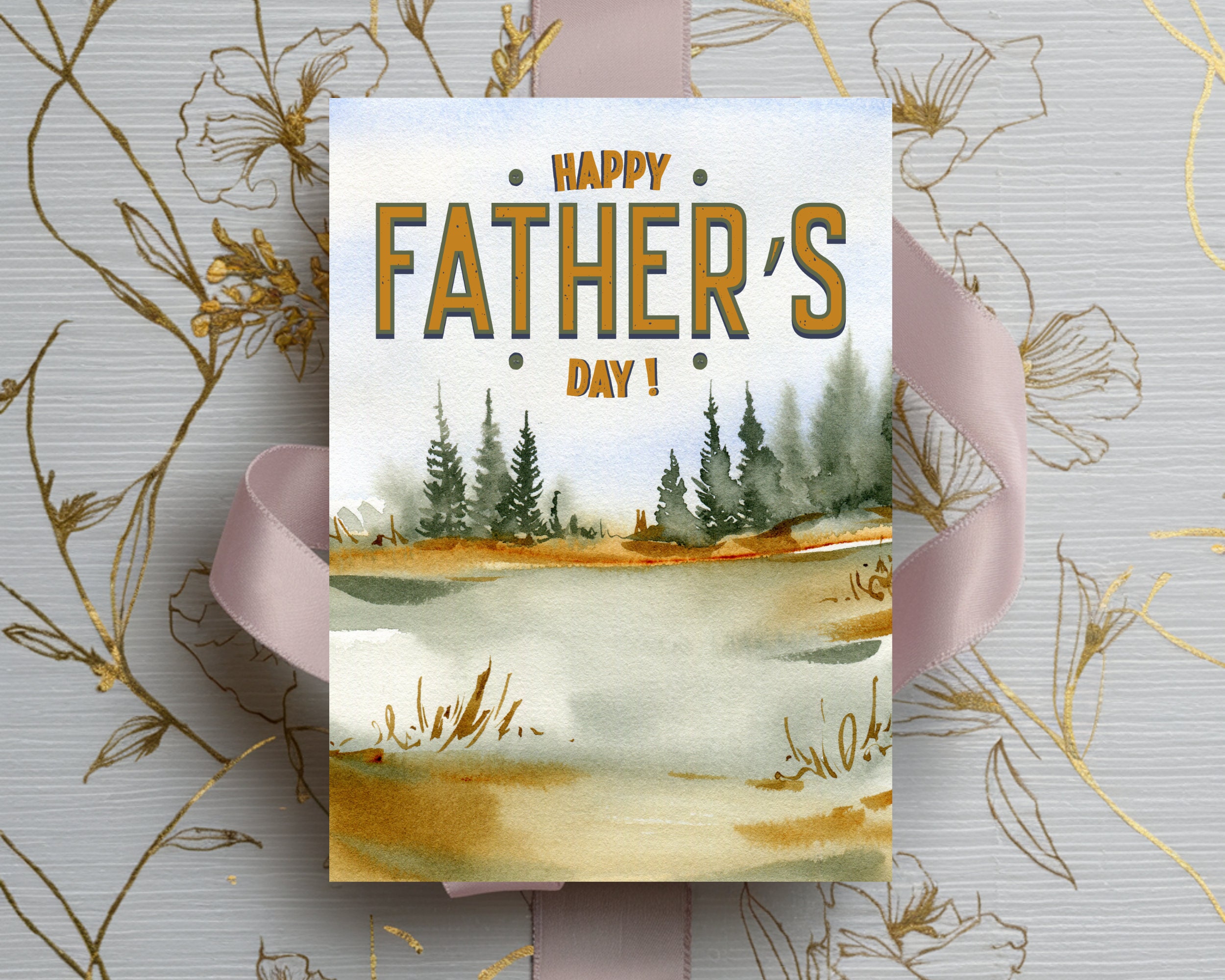 Happy Father's Day Card, 5x7 Instant Download Blank Greeting Card With ...