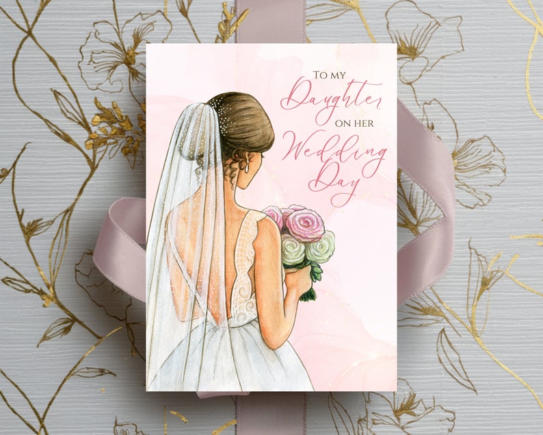 To My Daughter on Your Wedding Day Card, 5x7 Printable Blank Greeting ...
