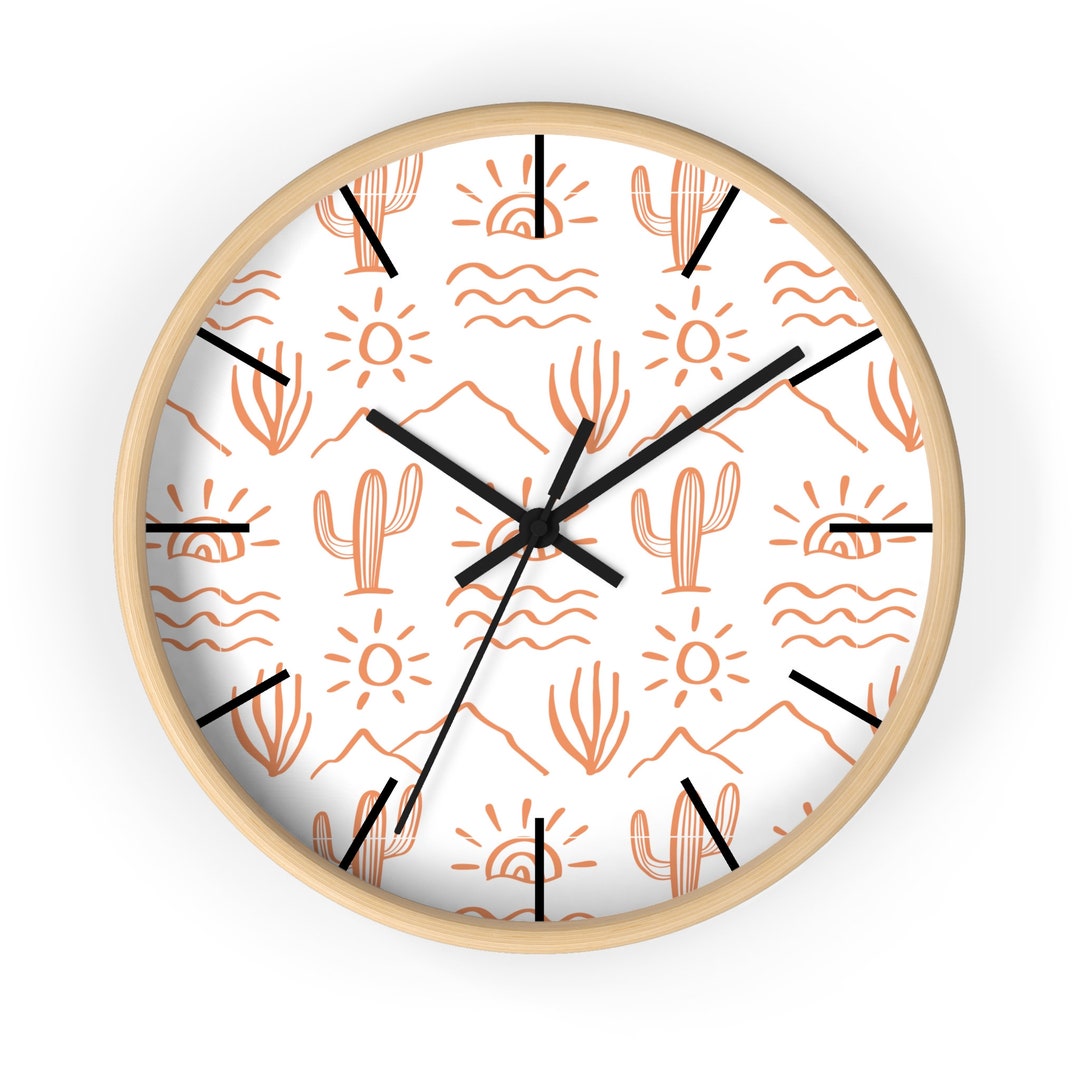 Minimalistic Clock Cactus Vibes Arizona Clock Southern Cactus - Etsy