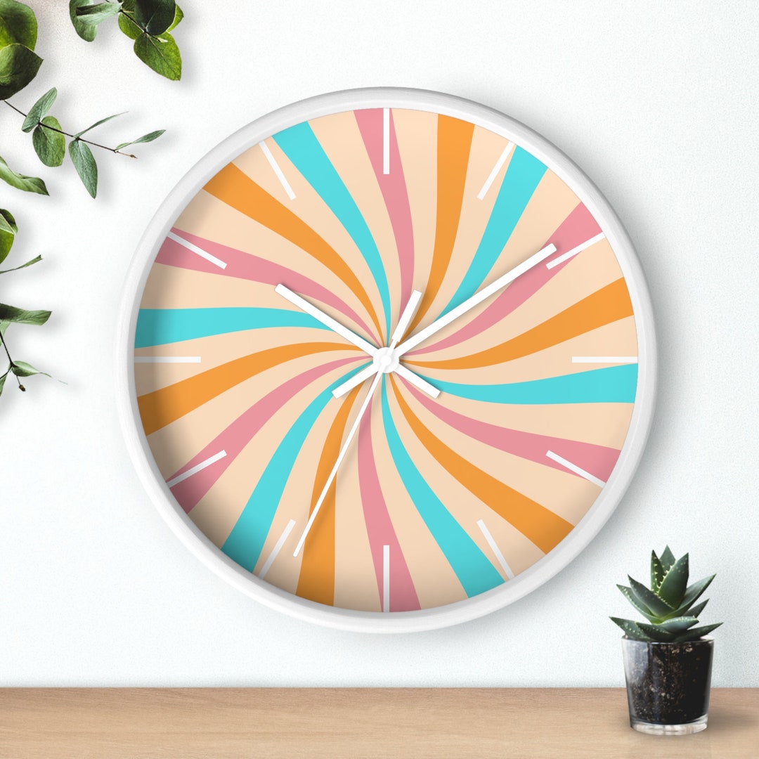 Unique Wall Clock Funky Clock Pattern Trippy Clock Fun Cute - Etsy