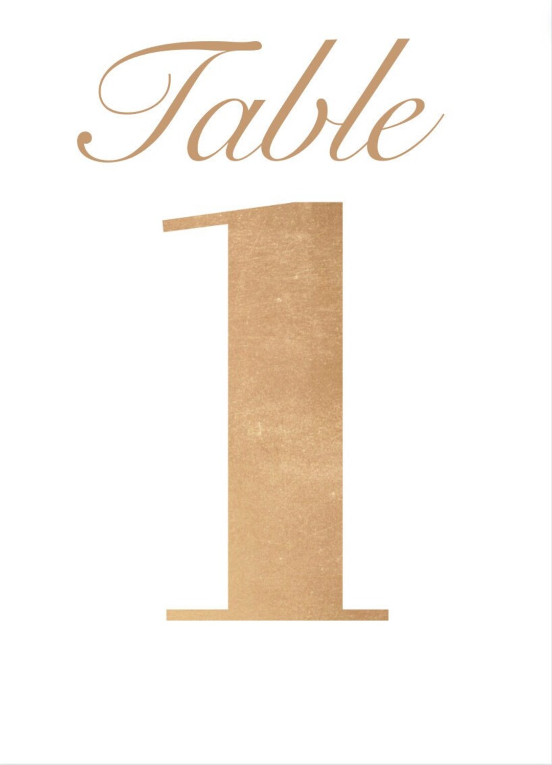 Editable Gold Wedding/special Occasion Table Numbers, 5x7 Portrait ...