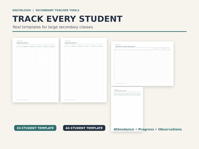 Secondary Teacher Planner Printable, Undated Lesson Planner, Student ...