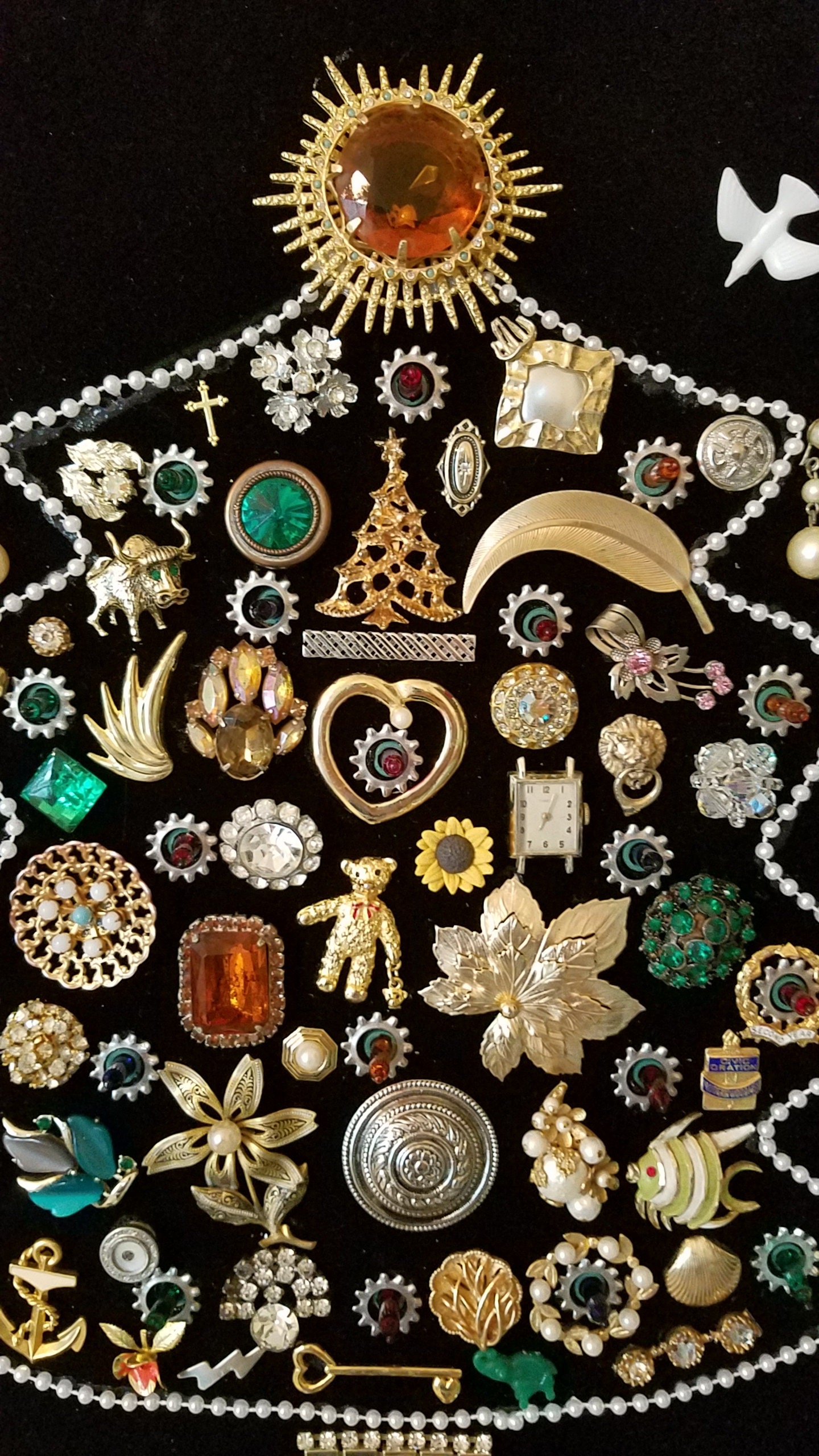 Lighted Framed Jeweled Christmas Tree - Etsy